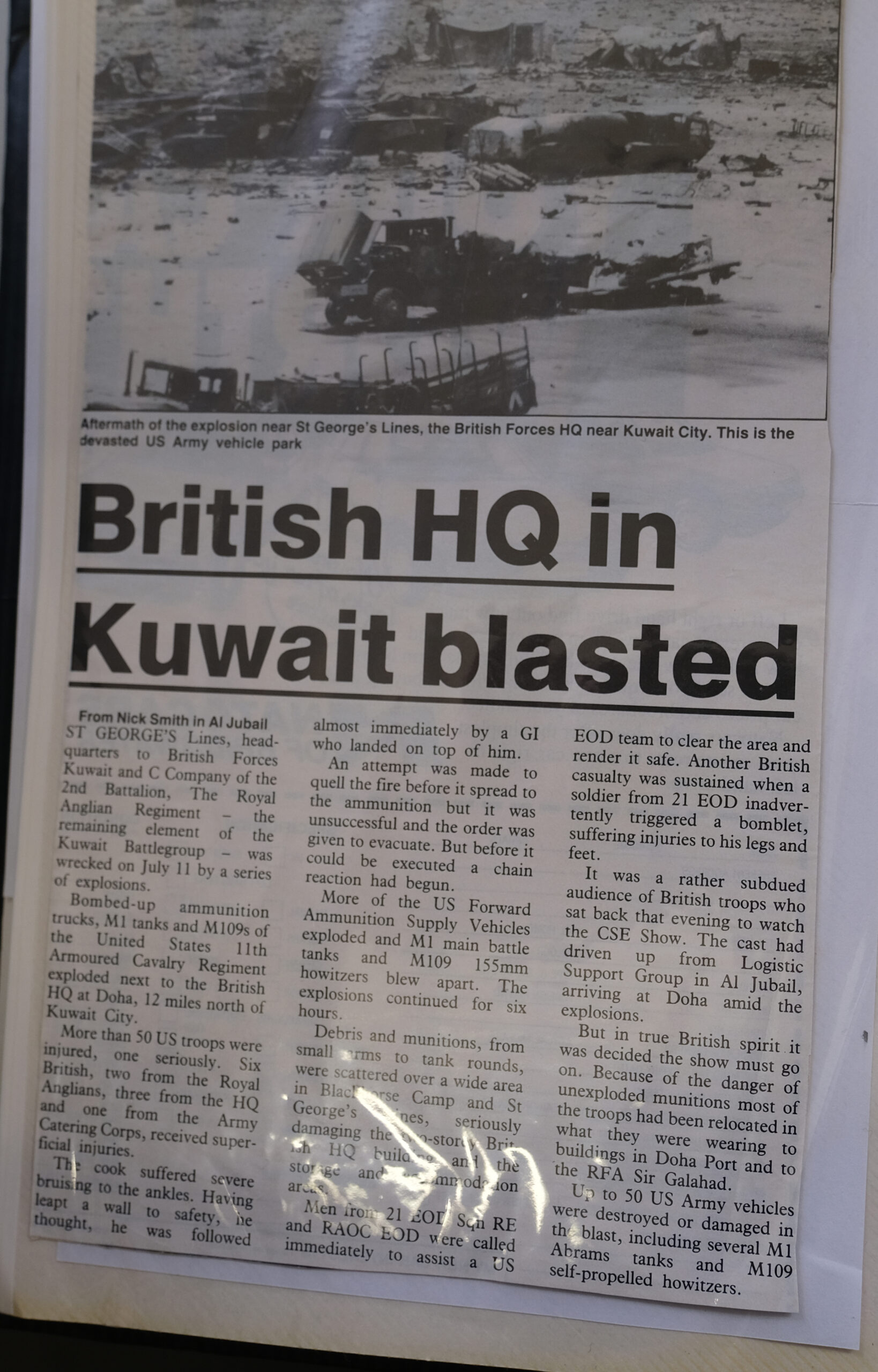 2nd Battalion, Royal Anglian Regiment Gulf War 1991 British HQ in ...