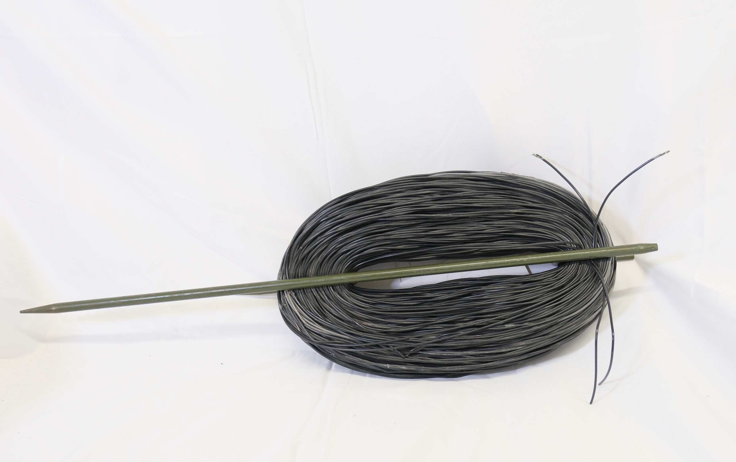 British Army field phone cable on a reel - Royal Anglian Regiment