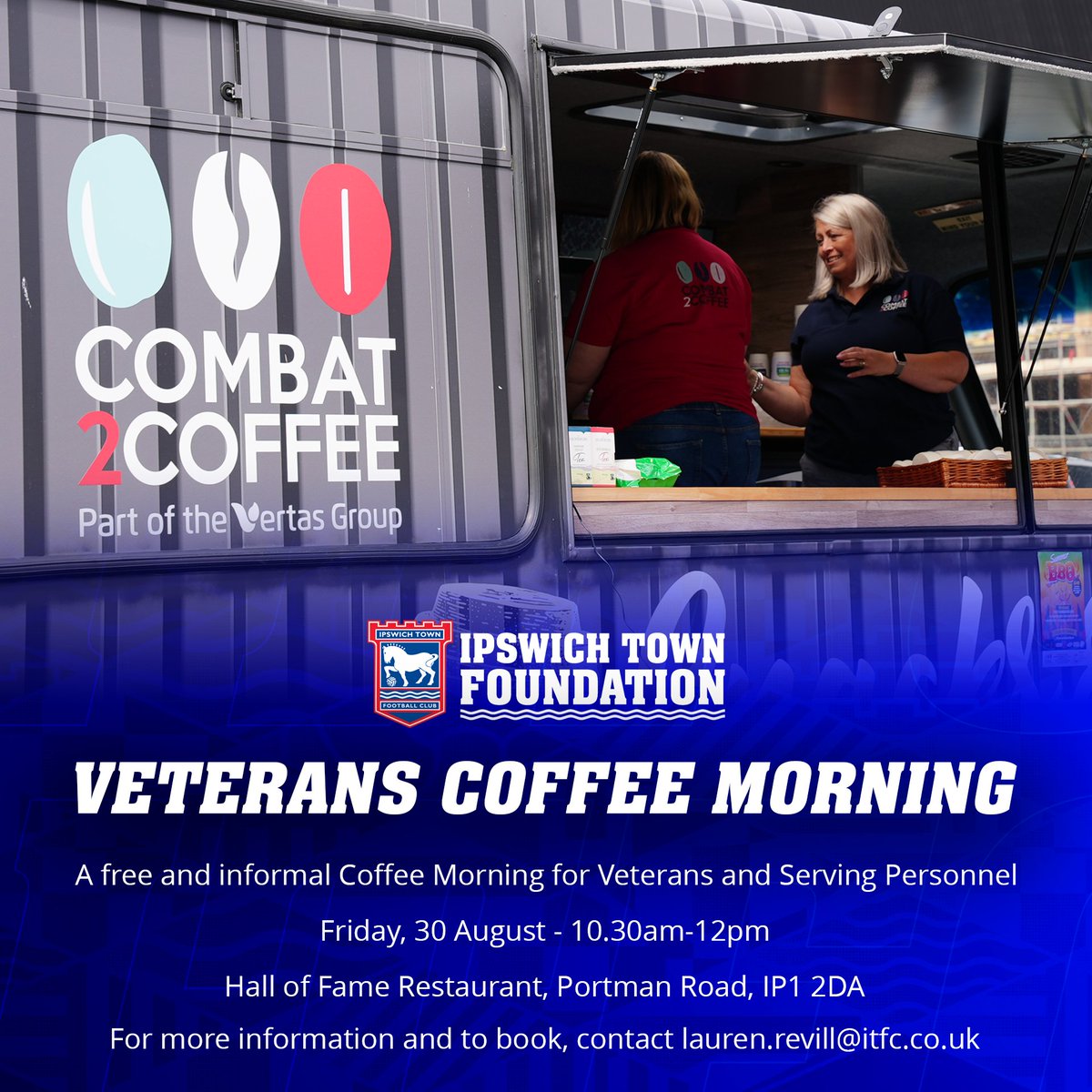 Veterans Coffee Morning - Ipswich Town Foundation - 30 Aug 24 - Royal ...