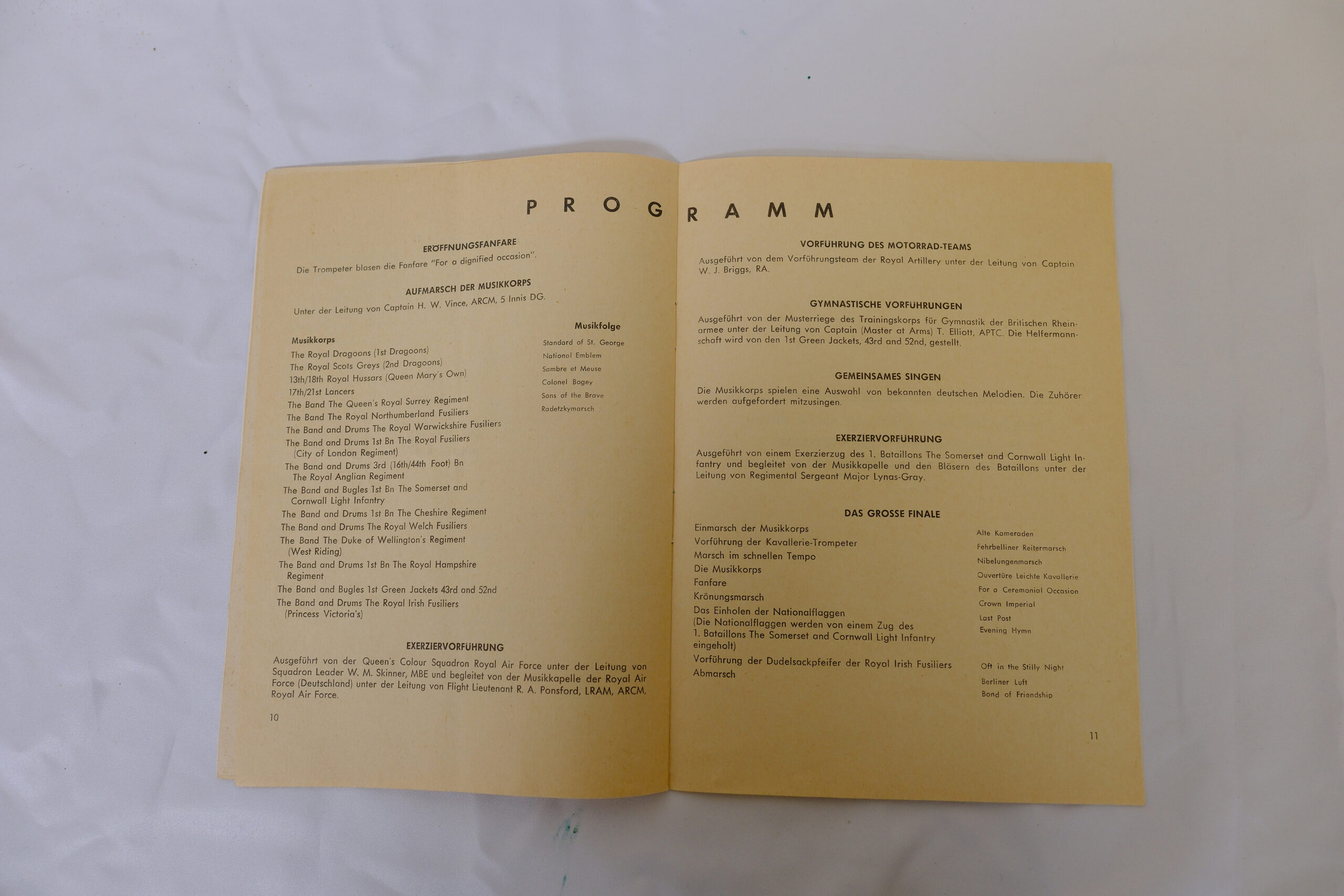 Programme for the British Military Tattoo 1965 - Royal Anglian Regiment