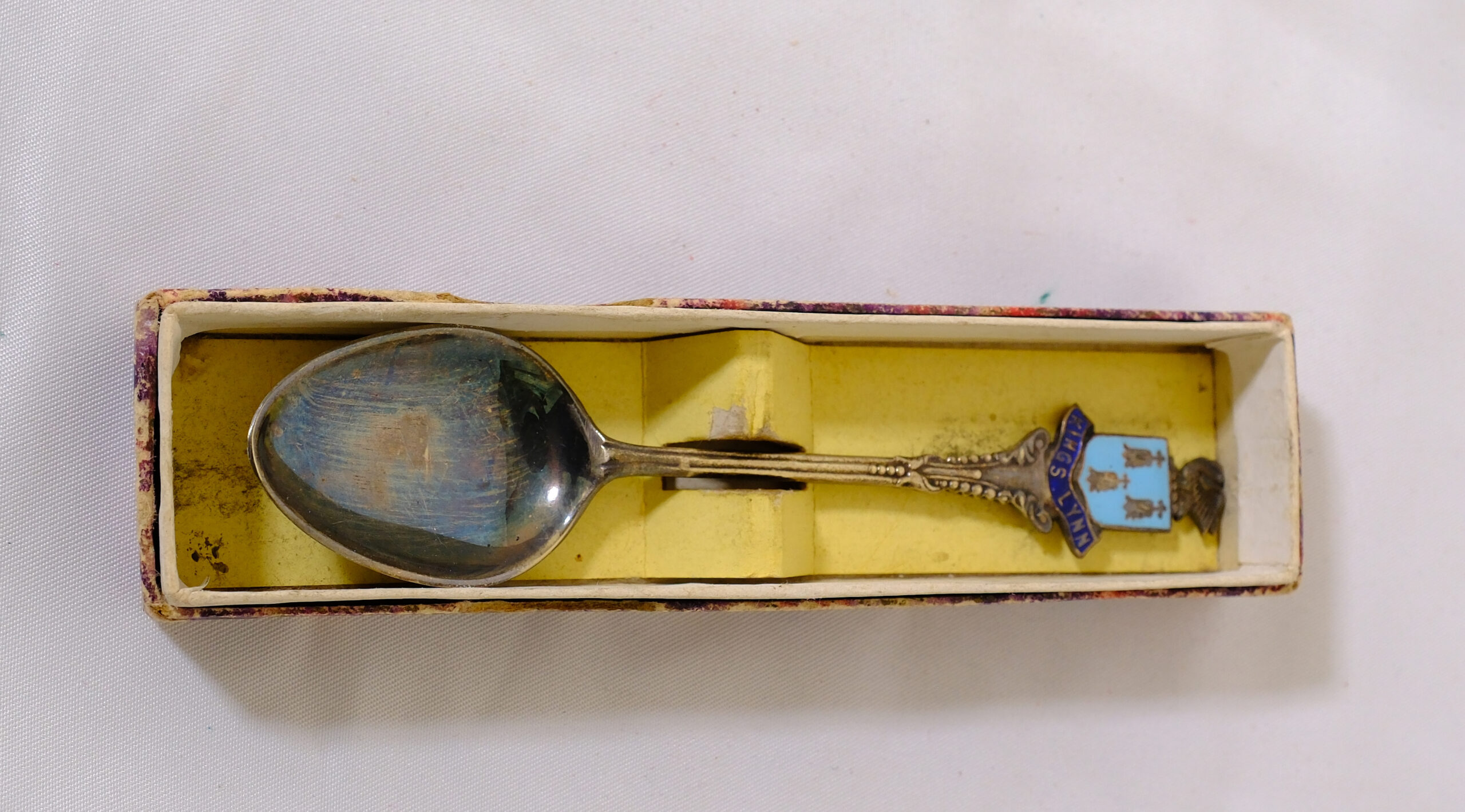 Silver spoon with Kings Lynn name and crest on in box - Royal Anglian ...