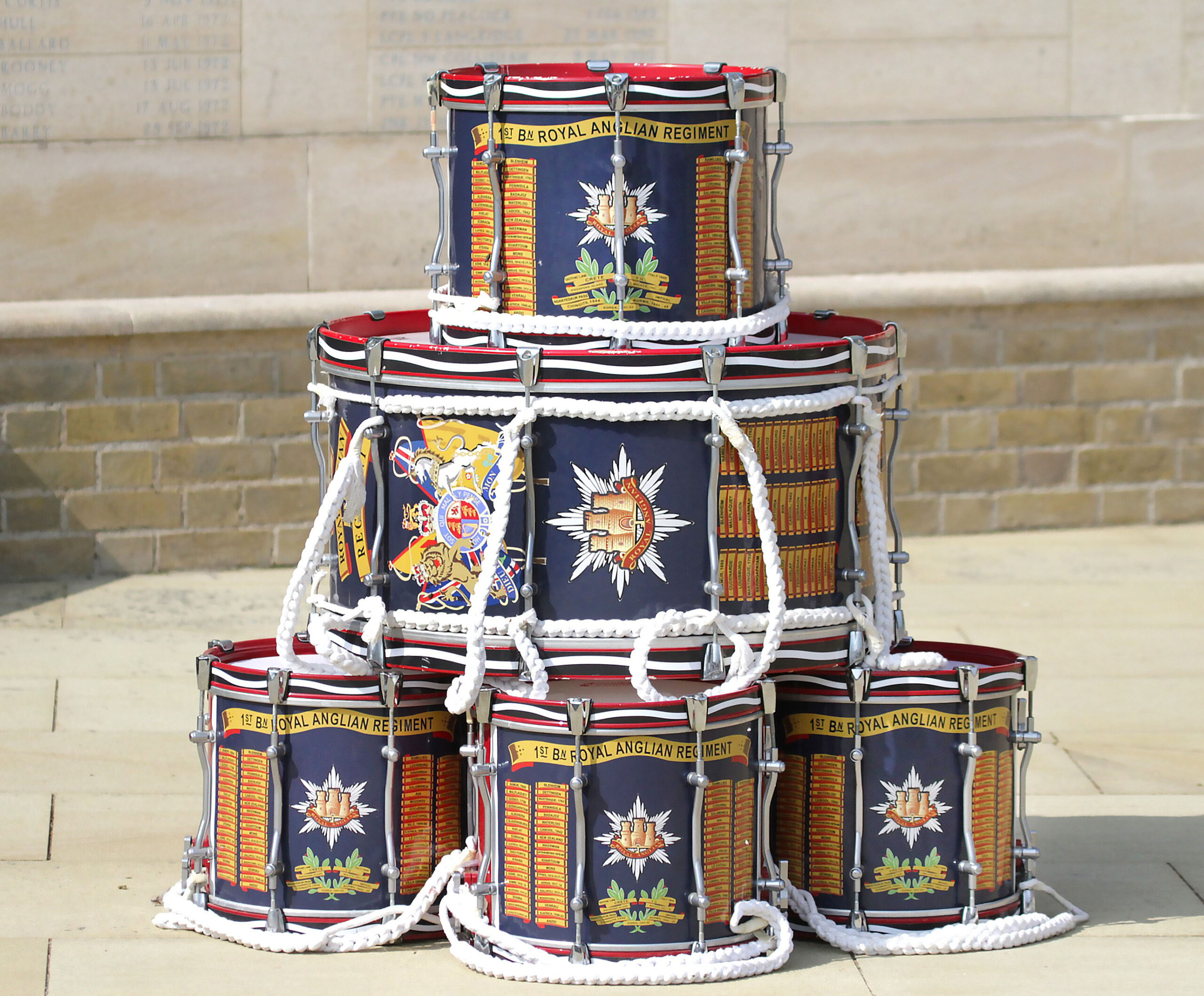 Royal Anglian Regiment drum stack - Royal Anglian Regiment