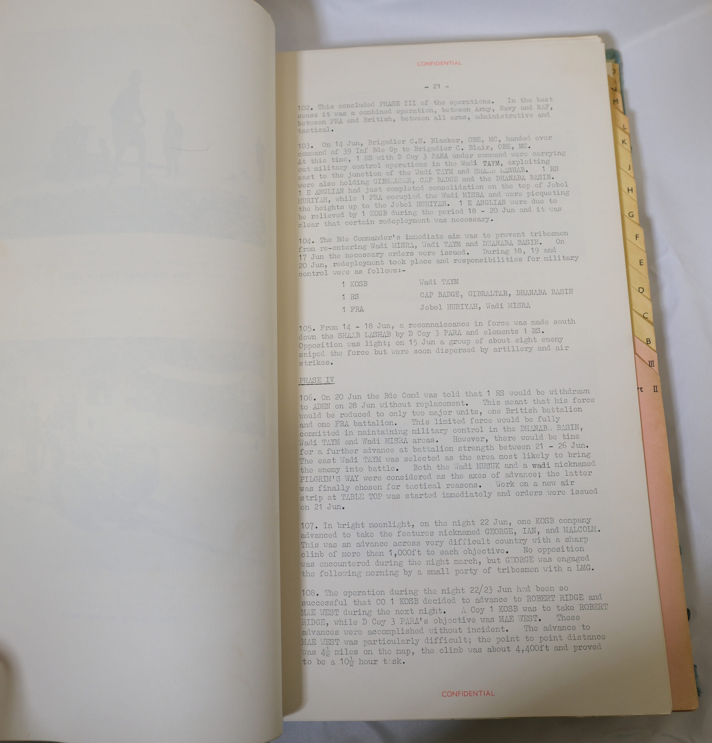 Operations in Radfan 1964 operations guide notes - Royal Anglian Regiment