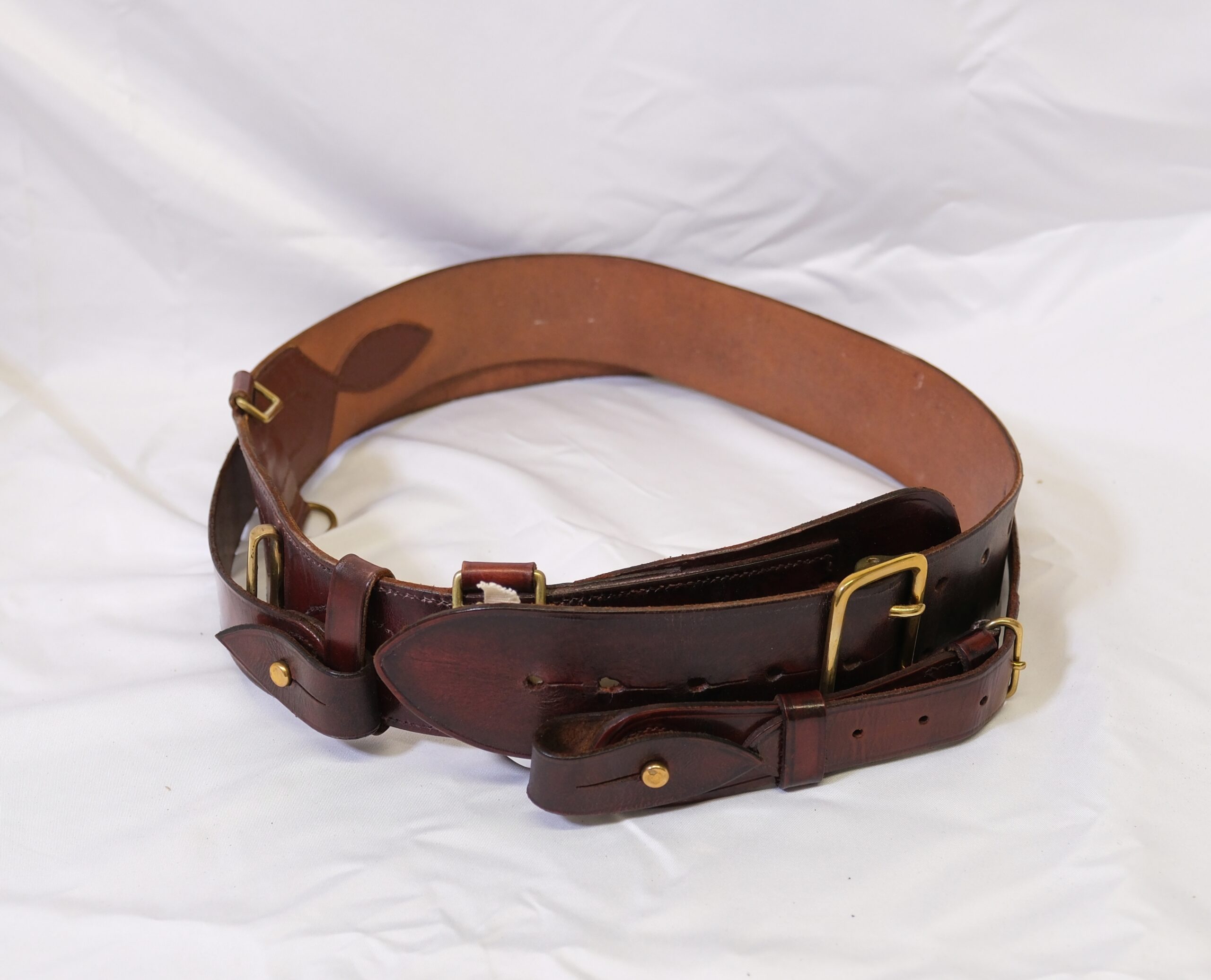 British Military Leather Sam Brown belt and cross belt - Royal Anglian Regiment