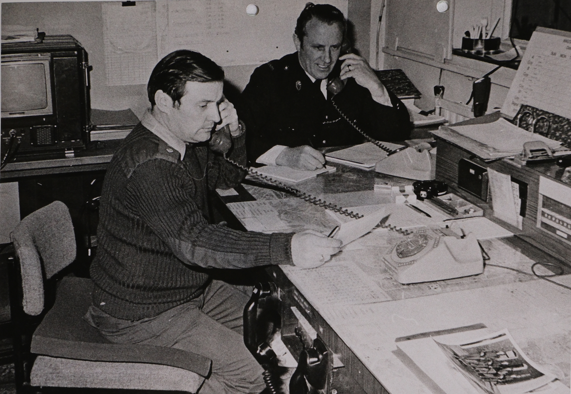 Joint operations room Springfield Road, Belfast Northern Ireland 1975 ...