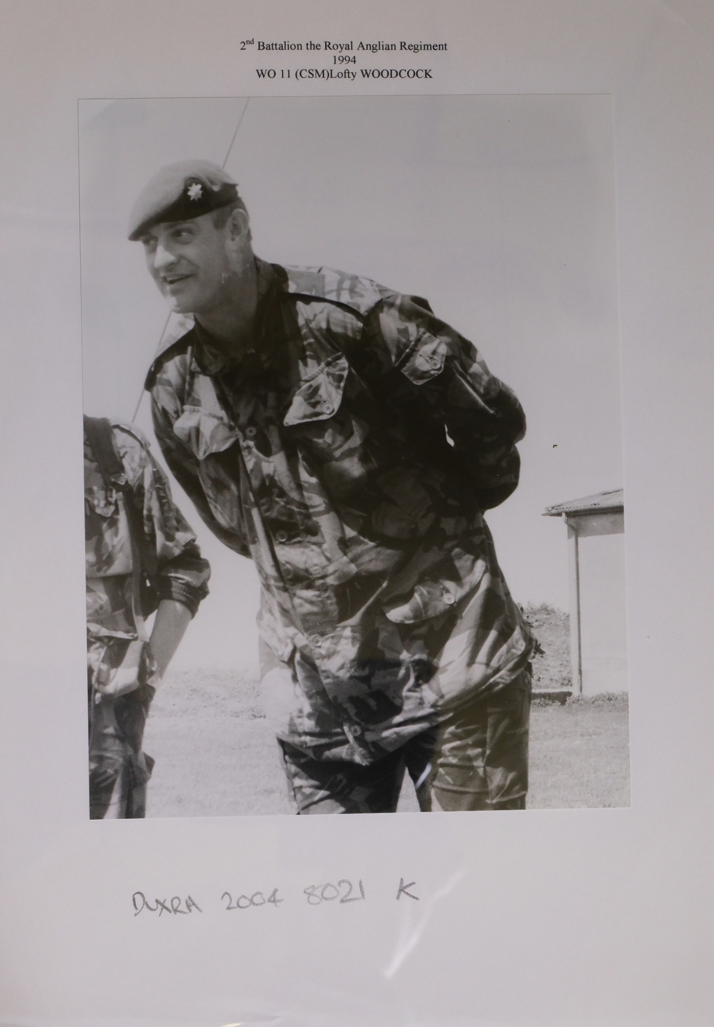 WO2 (CSM) Lofty Woodcock 2nd Battalion Royal Anglian Regiment - Royal Anglian Regiment