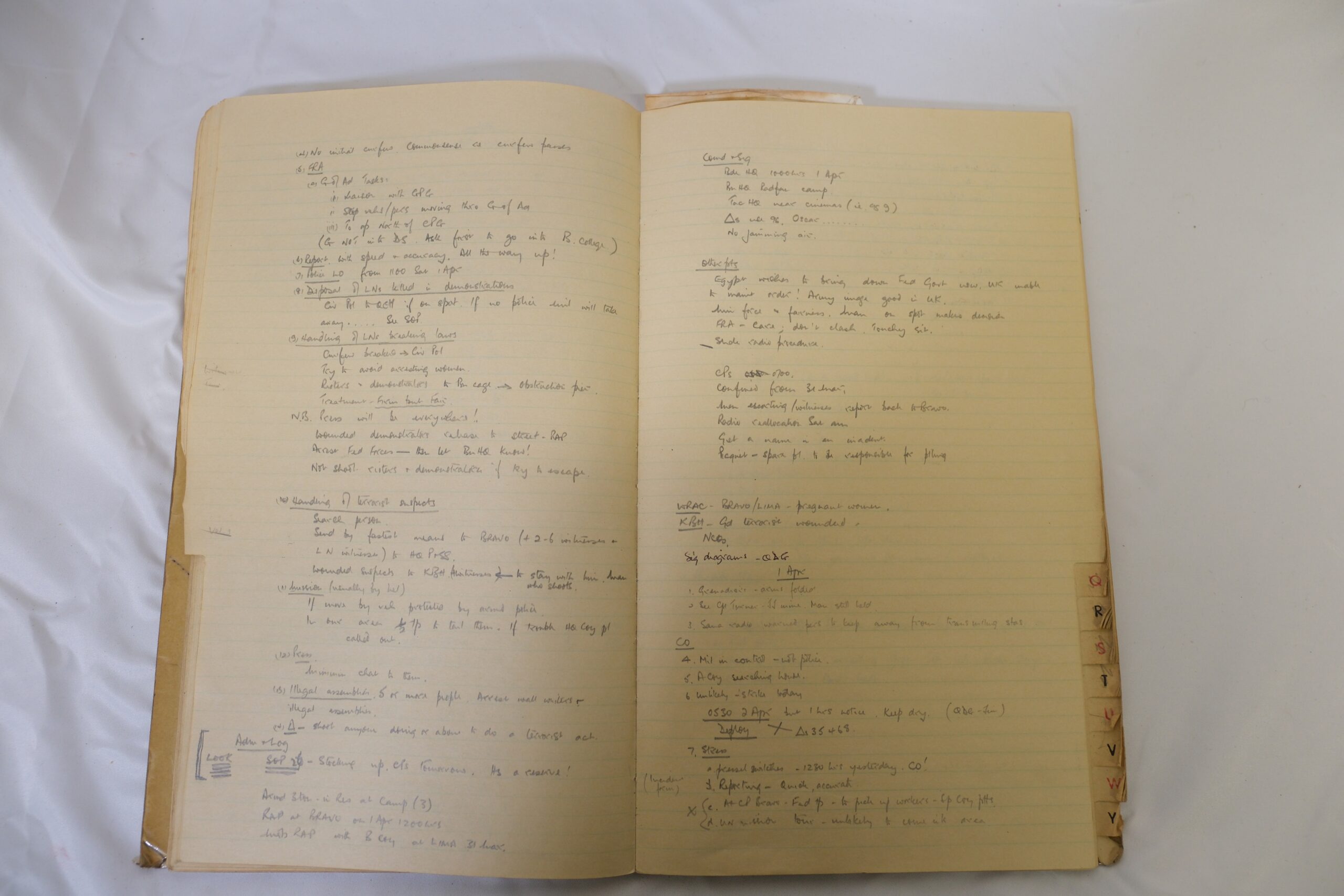 Standing Operation Book 444 1966/67 Royal Anglian Regiment O Group 12 ...