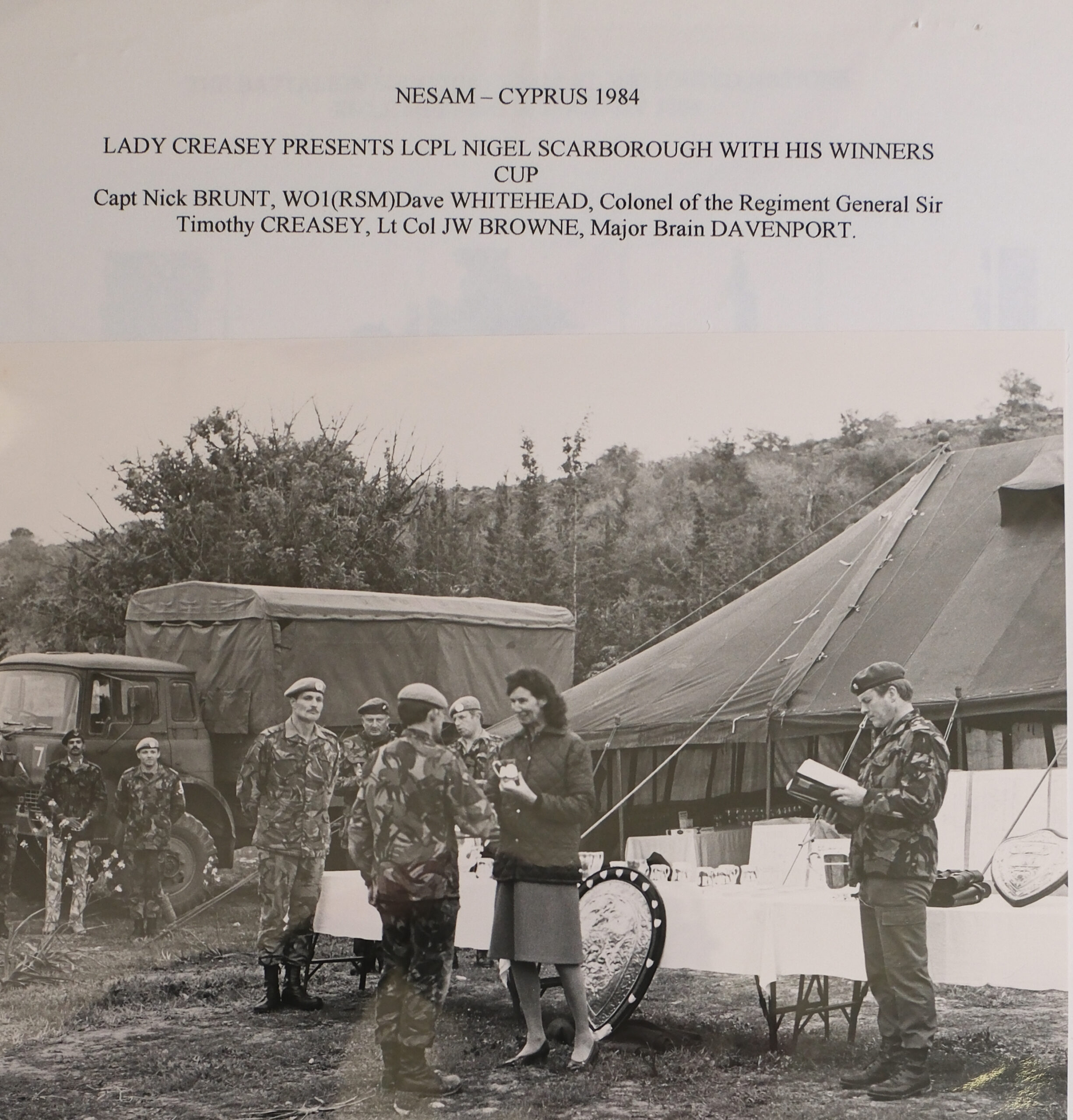 NESAM Cyprus 1983/84. Winners Prize - Royal Anglian Regiment