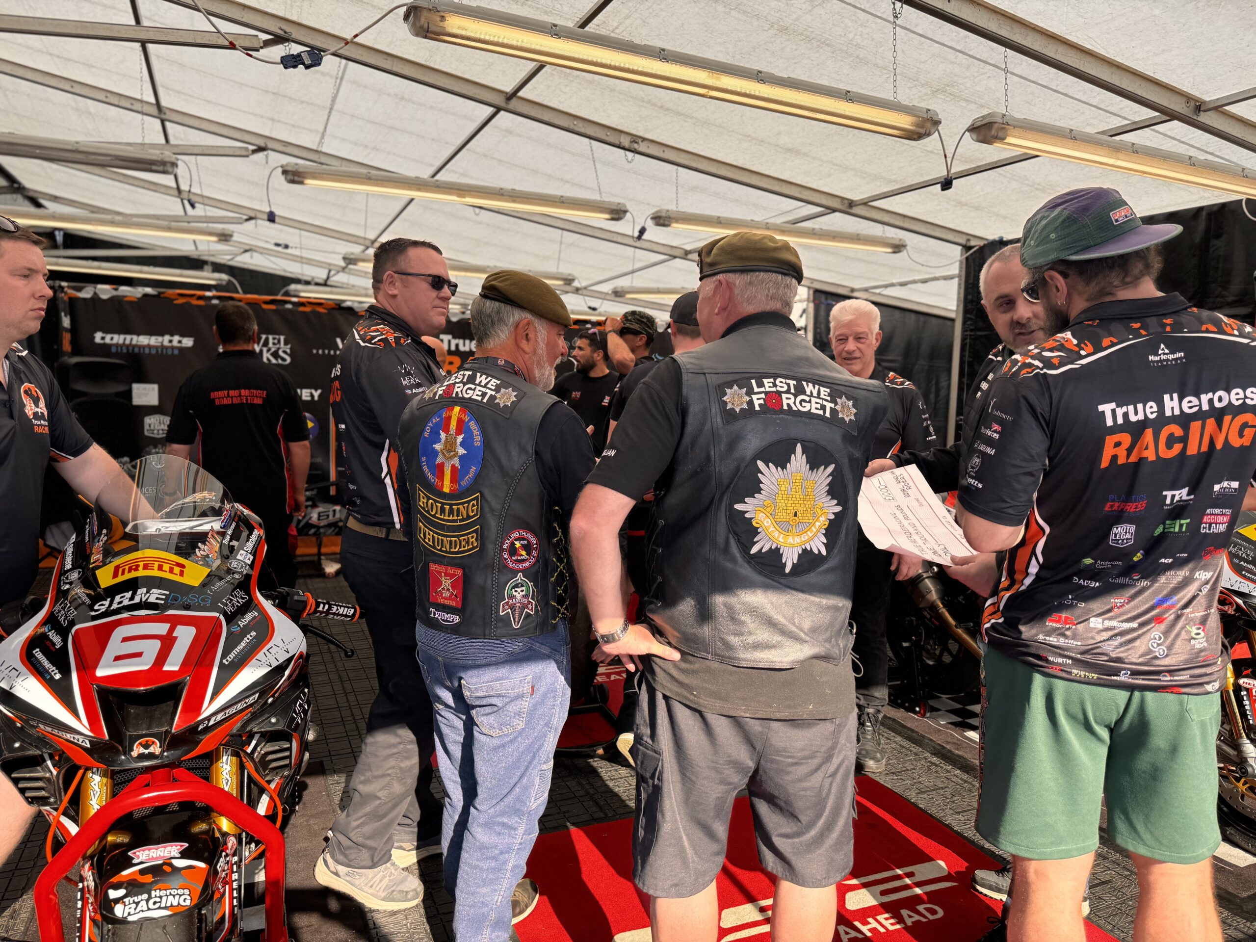 Royal Anglian Veterans Presented Cheque to the True Heroes Racing Team ...